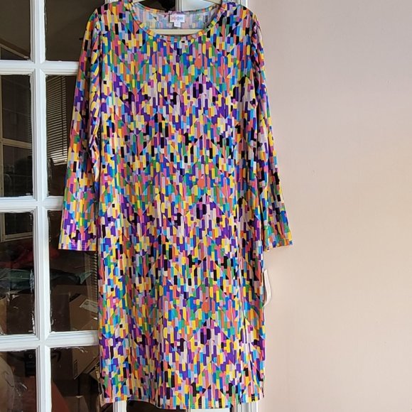 LuLaRoe | Dresses | Lularoe Debbie Multi Abstract Dress Size Large 214 ...